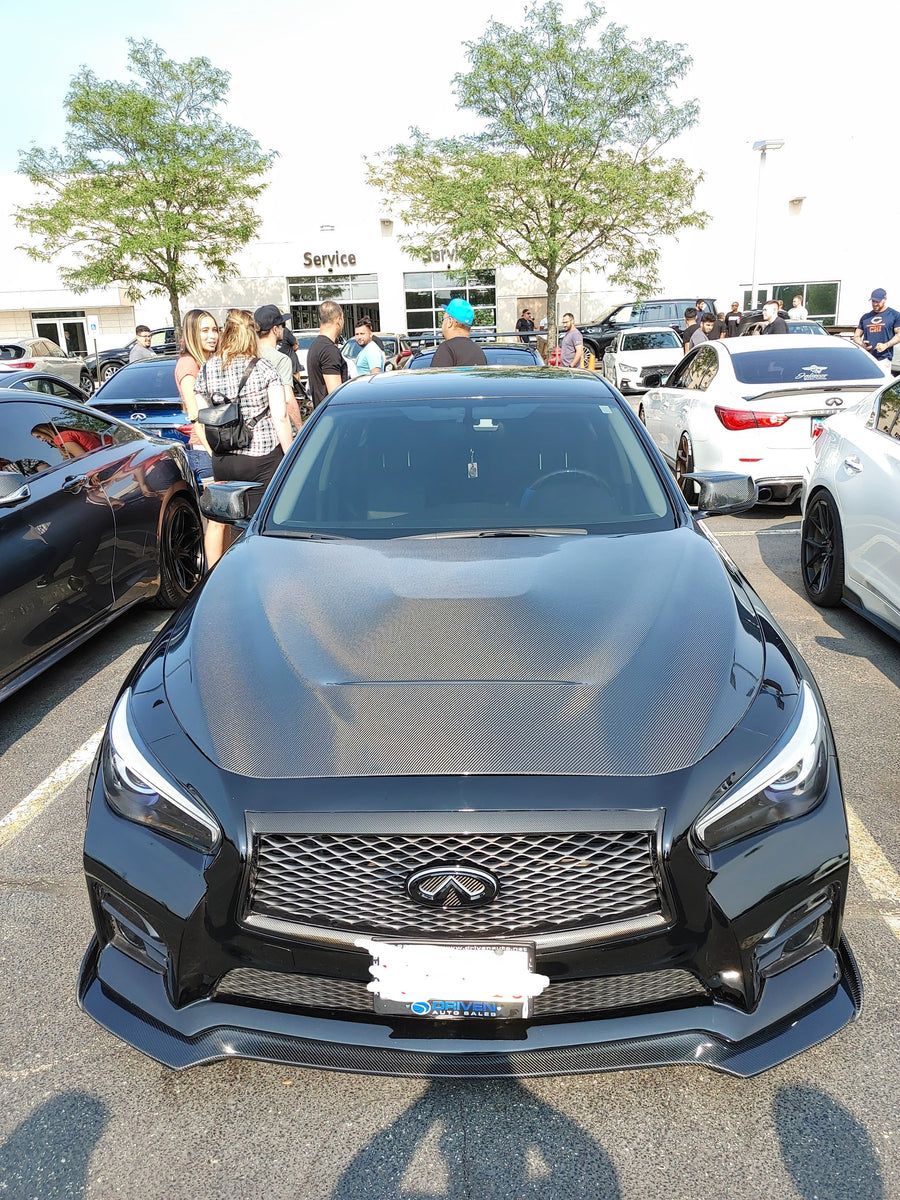 Pre-Order JCF Carbon Fiber Hood for Infiniti Q50 - Multiple Designs ...